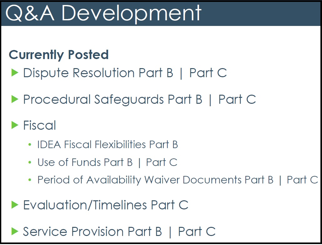Webinar | Q&As about Service Provision in IDEA Part B and C - Center ...